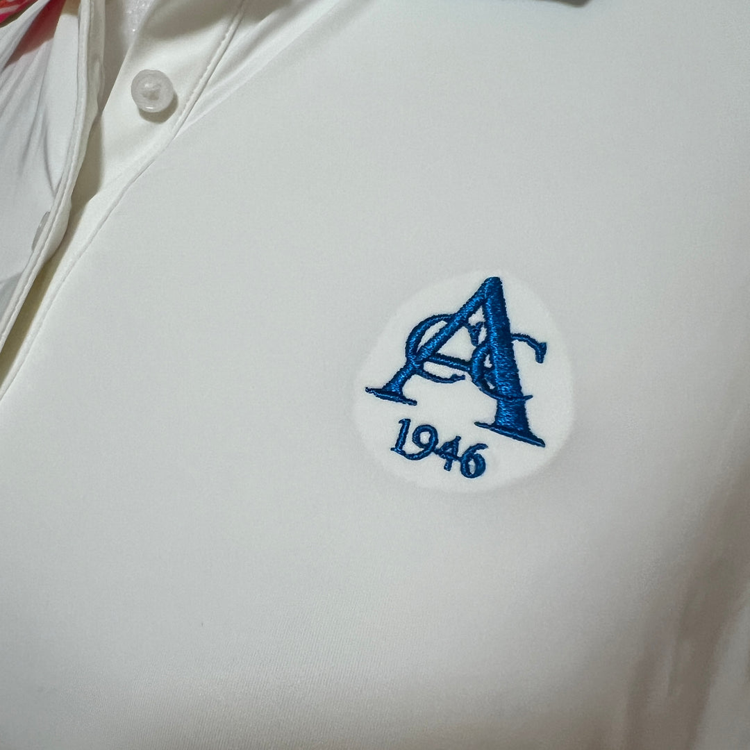 G/FORE Gradient Collar Silky Tech SL Polo (w/ logo) - Snow | Skorzie