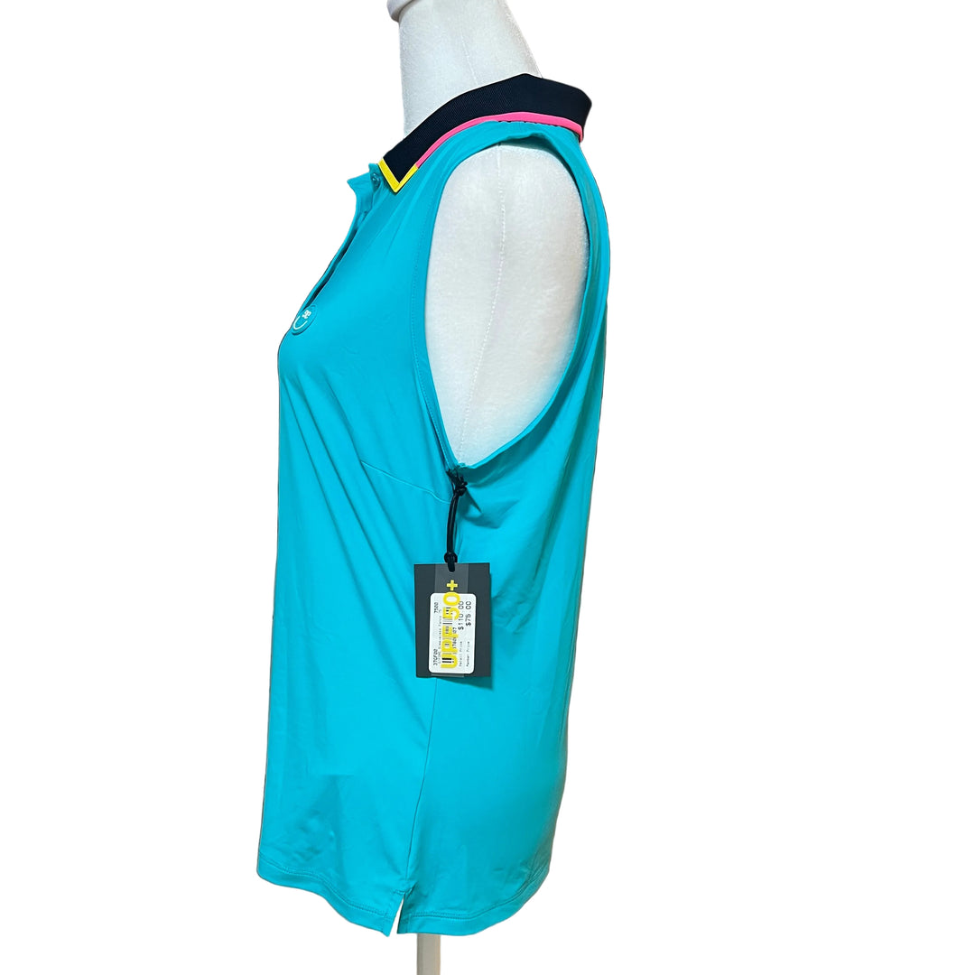 G/FORE Contrast Collar Silky Tech SL Polo (w/ logo) - Siren - Medium ...