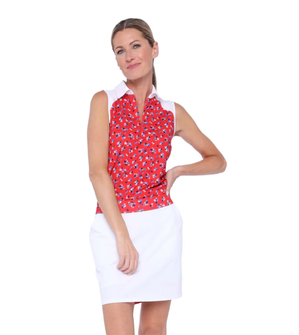 Belyn Key Ruffle Skort - American Beauty Print | Skorzie