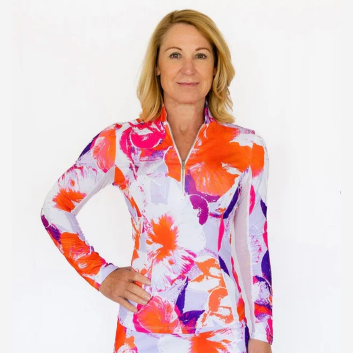 Amy Sport Katelyn Long Sleeve Top - Italia Floral | Skorzie